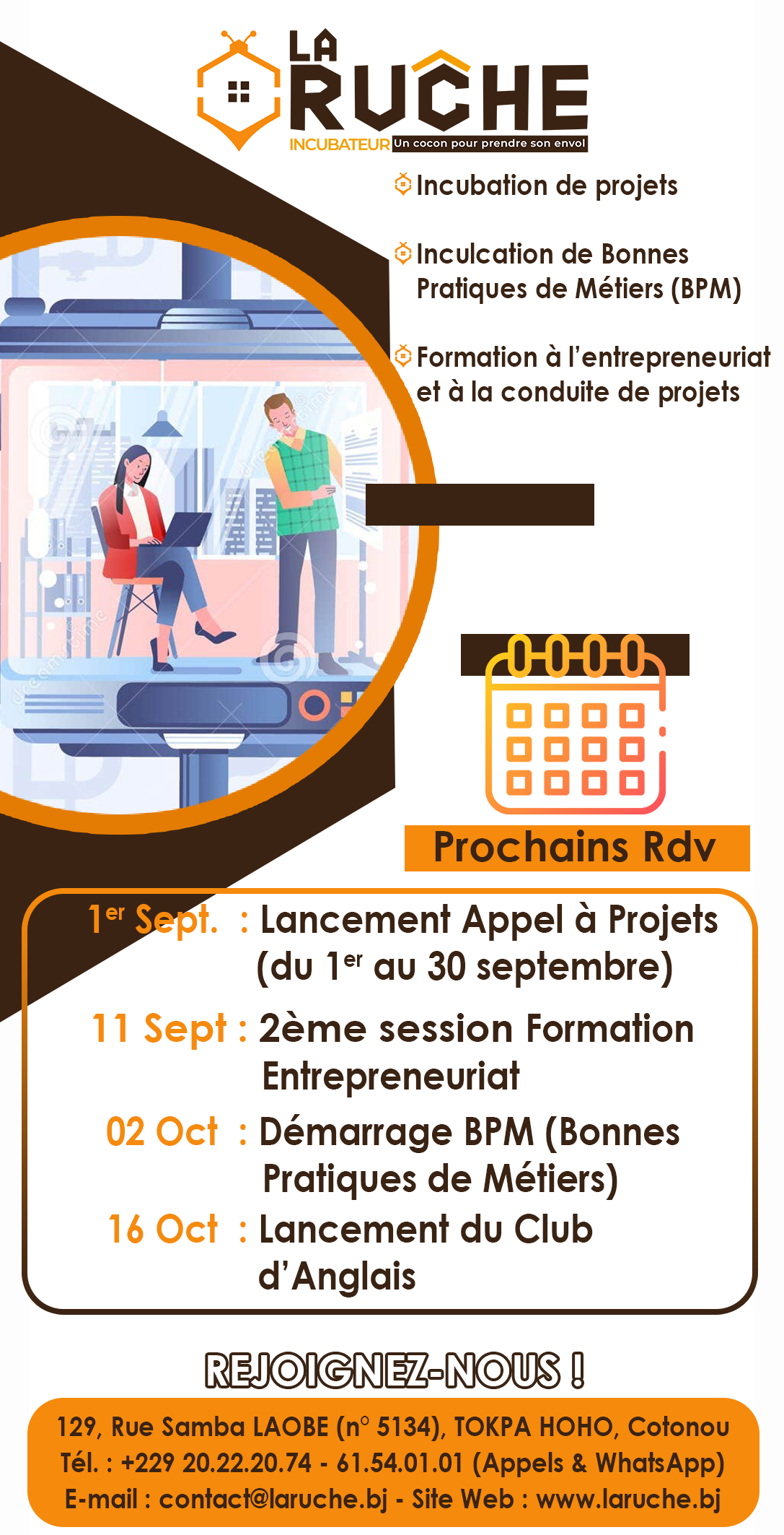 Agenda - La Ruche, Incubateur
